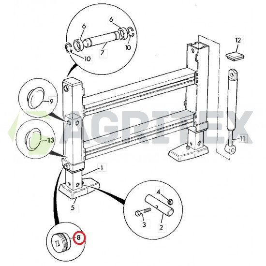 Adjuster ADJUSTER STABILISER LEG 128/10850 - JCB spare parts