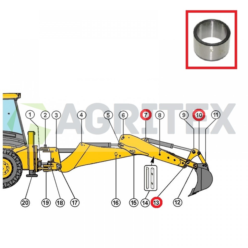 Bush JCB 809/00125 - Pins, Bushings, Wear Pads