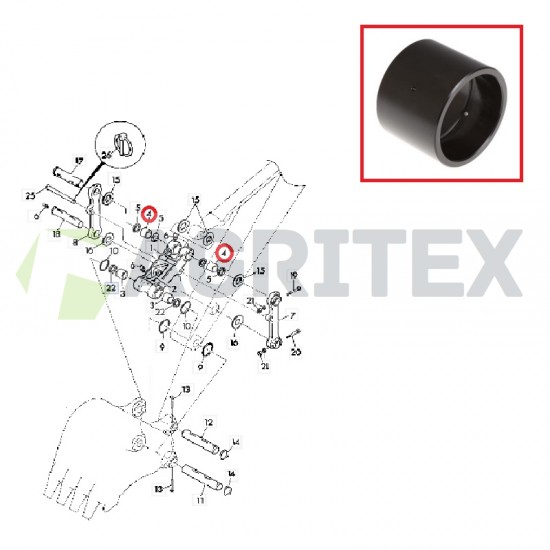 Bush JS 85x100x78, JCB JRV0593 - JCB spare parts