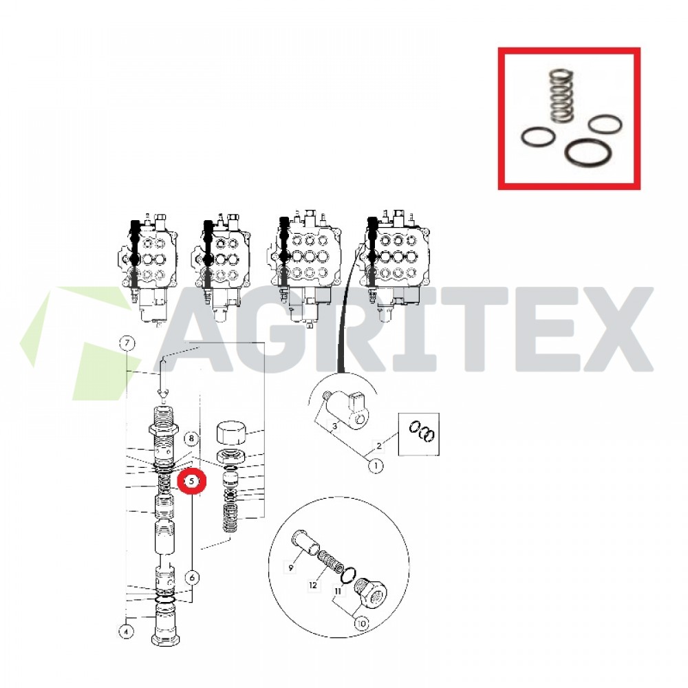 Kit-repair Unloader assembly JCB 25/974636