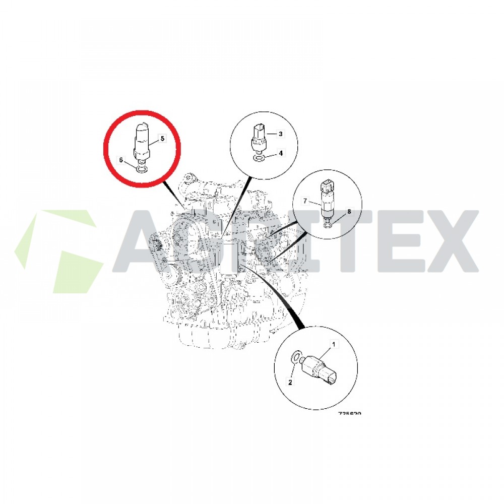 Switch sender coolant temperature JCB 320/04558